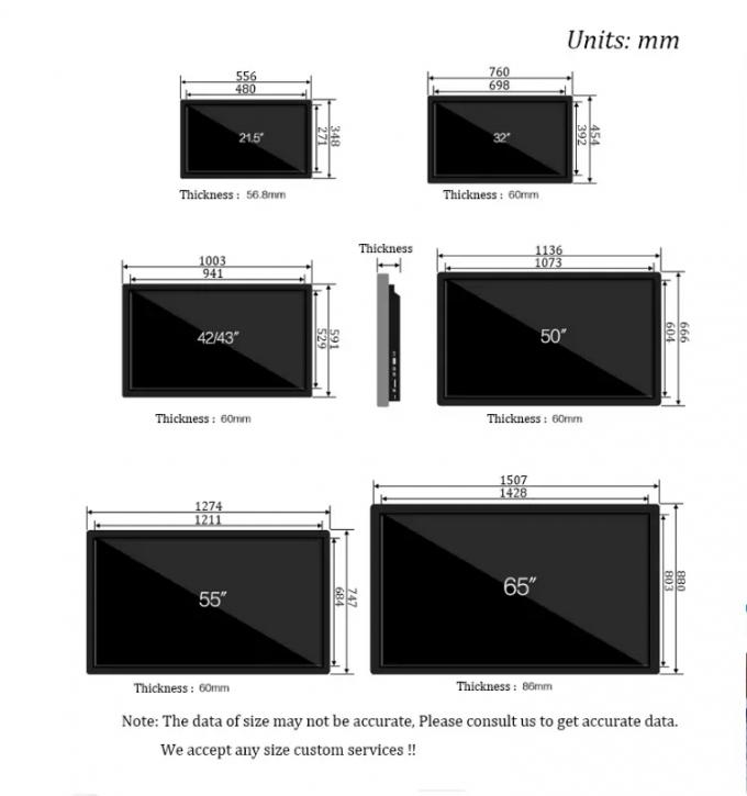 Wall Mount Lcd Advertising Screen , Rounded Rectangle Digital Display Board